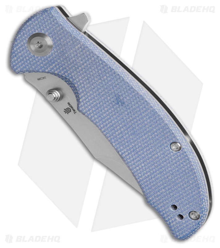 Kansept Knives Rei Blue Micarta Clip Point SW 14C28N