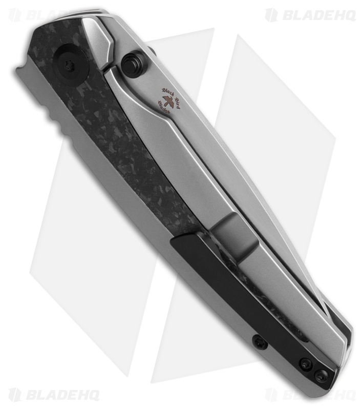 Kansept Knives Raven Frame Lock Knife Bead Blast Ti/Shred CF