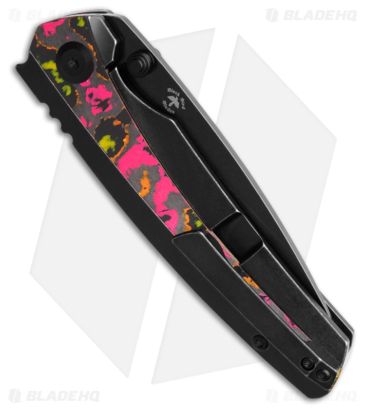 Kansept Knives Raven Black Titanium/Flo Party Camocarbon