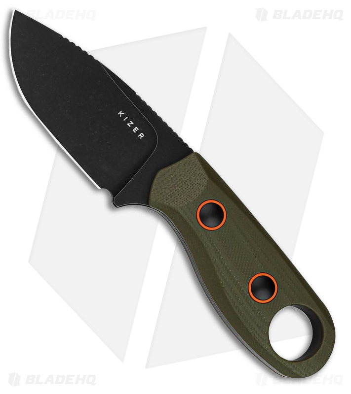 Kizer Beaver Fixed Blade Knife Olive Green G-10 Black SW
