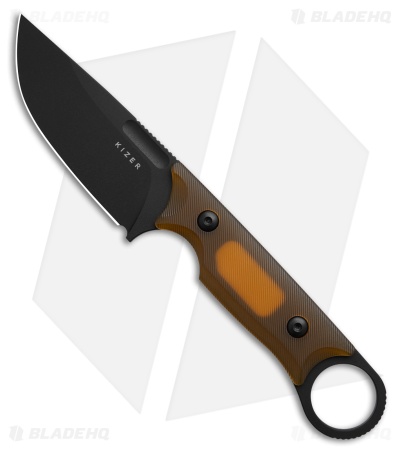 Kizer Cabox Fixed Blade Knife Honey Amber PEI Black