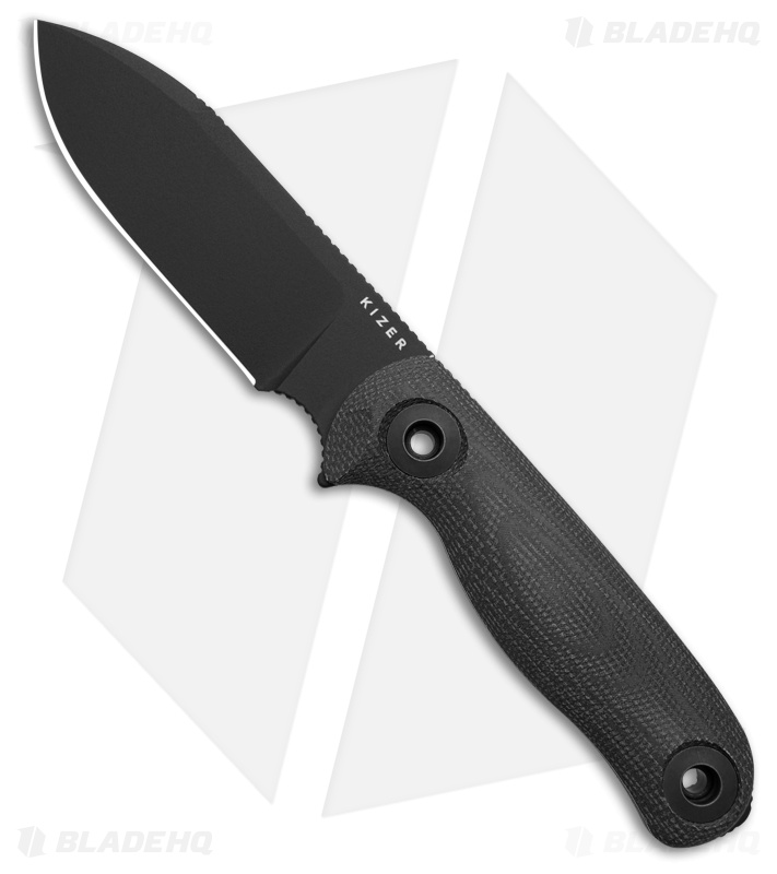 Kizer Drop Bear 3 Fixed Blade Knife Black Micarta Black