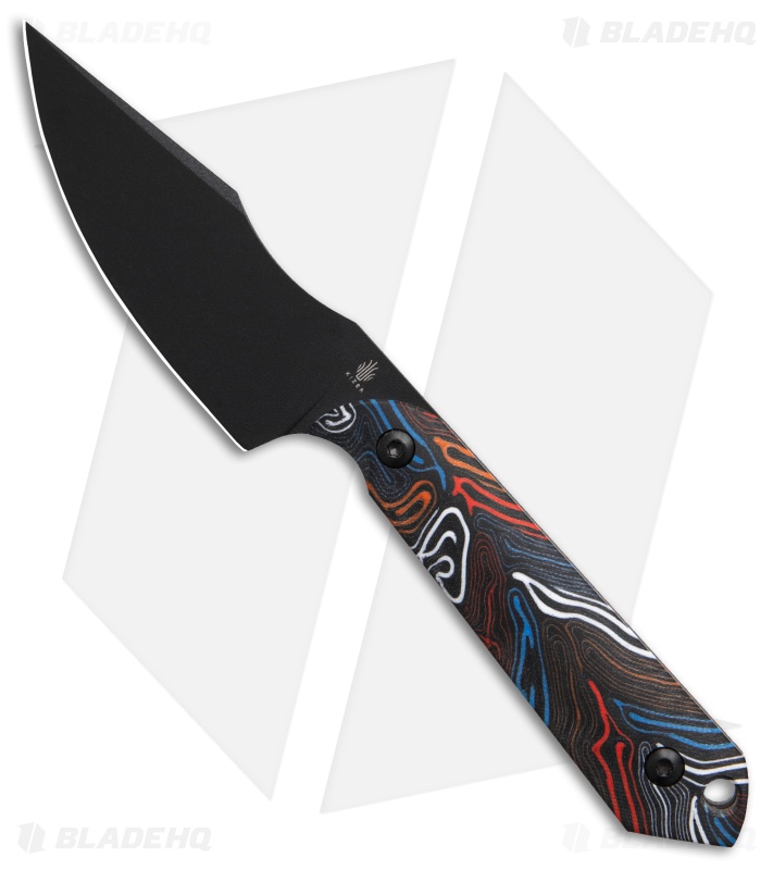 Kizer Harpoon Mini Fixed Blade Knife Damascus G-10 Black