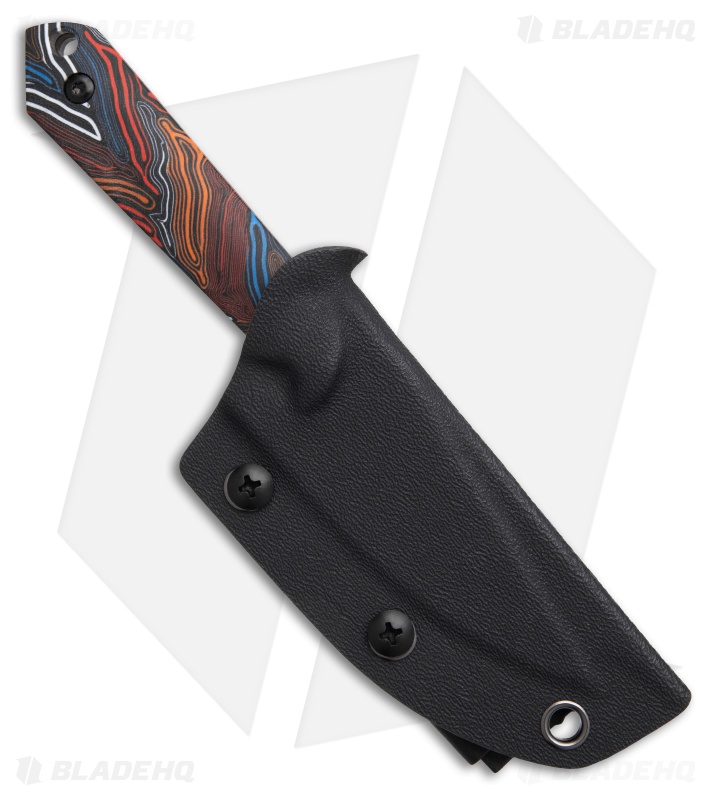 Kizer Harpoon Mini Fixed Blade Knife Damascus G-10 Black