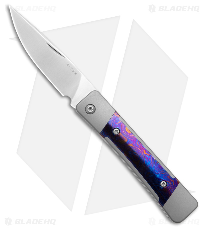Kizer Little Grand Titanium/Timascus Drop Point Satin M390