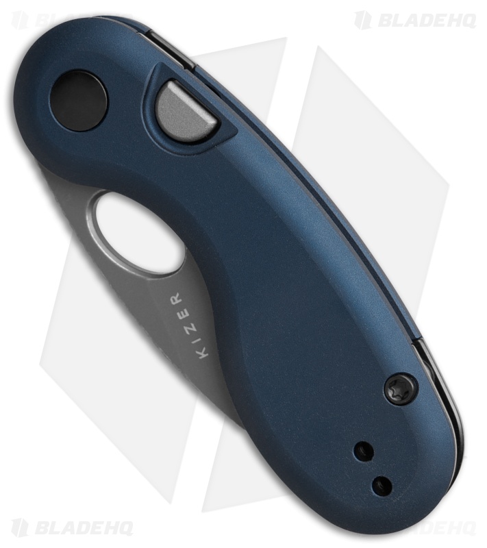 Kizer Microbe Button Lock Knife Blue Aluminum