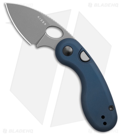 Kizer Microbe Button Lock Knife Blue Aluminum