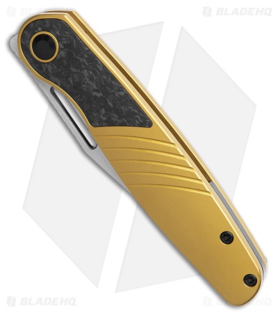 Kizer RAZE Liner Lock Knife Gold Ti + Carbon Fiber
