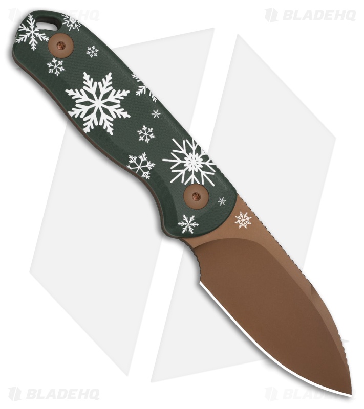 Kizer Drop Bear Drop Point Fixed Blade Knife Green Snowflake G10