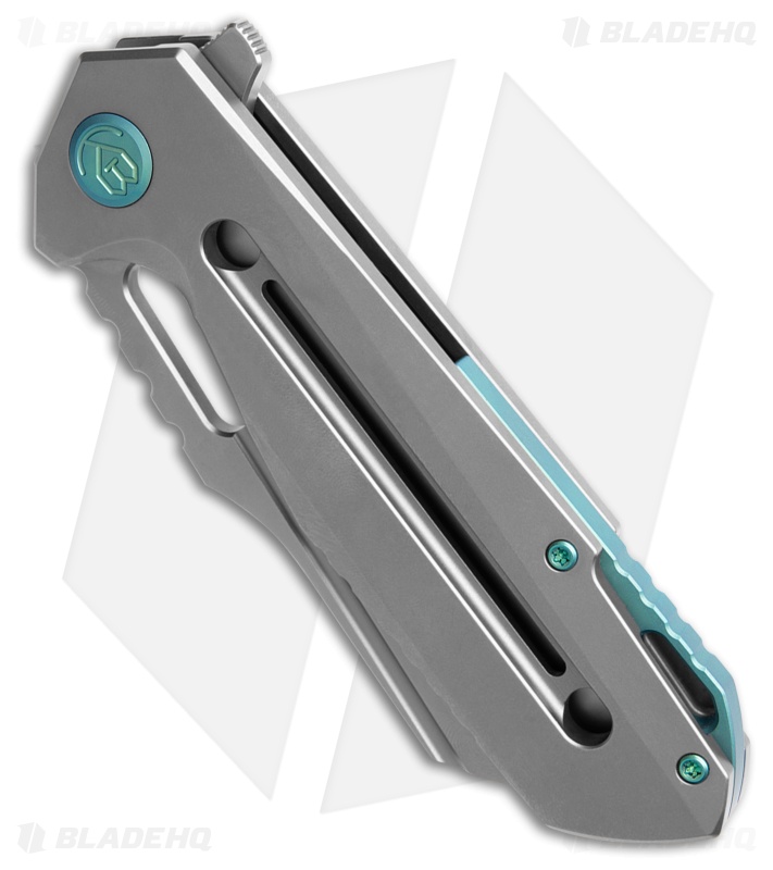 Kubey Atlas Frame Lock Knife Titanium Bead Blast