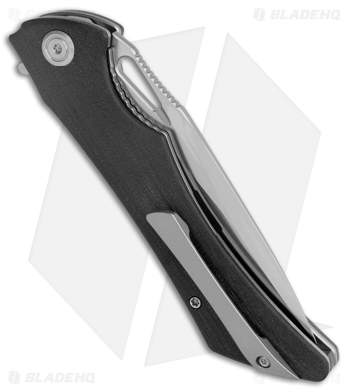 Kubey Raven Knife Black G-10 (3.8" Satin) KB245A - Blade HQ