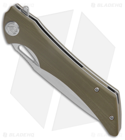 Kubey Raven Knife Green G-10 (3.8" Satin) KB245B - Blade HQ