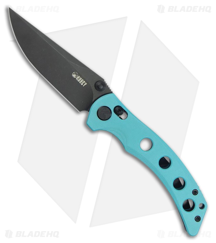 Kubey Knives Hound Knife Tiffany Blue G-10 Black SW
