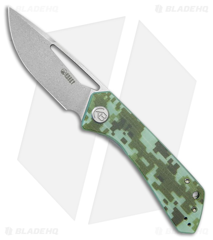 Kubey Knives Thalia Knife Camo G-10 Stonewash