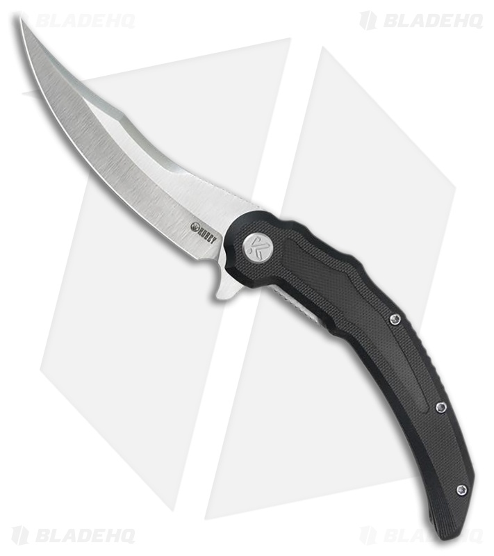 Kubey Knives Wave Crest Liner Lock Knife Black G-10 Satin