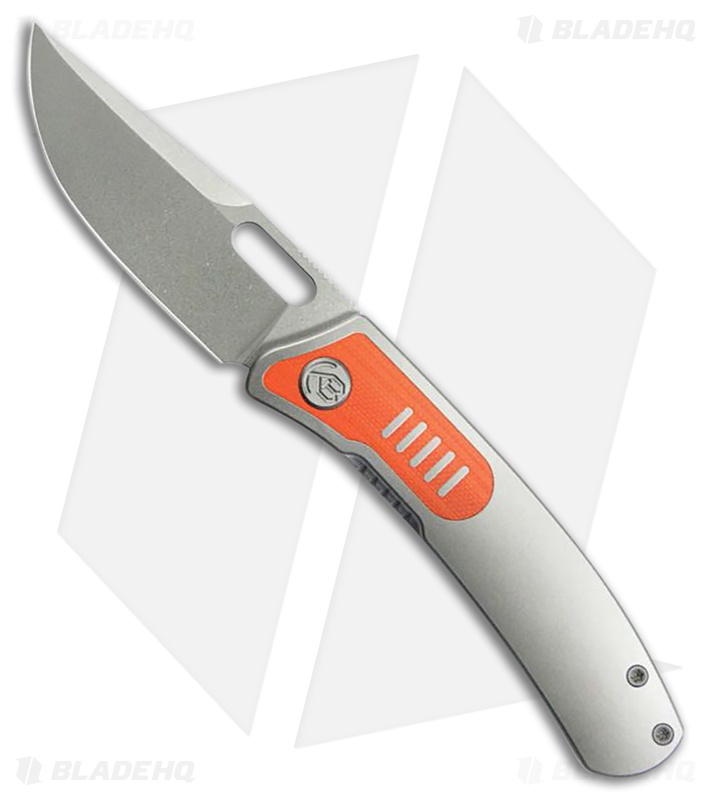Kubey Knives Common Thread Liner Lock Knife Ti/Orange G-10 (3 ...