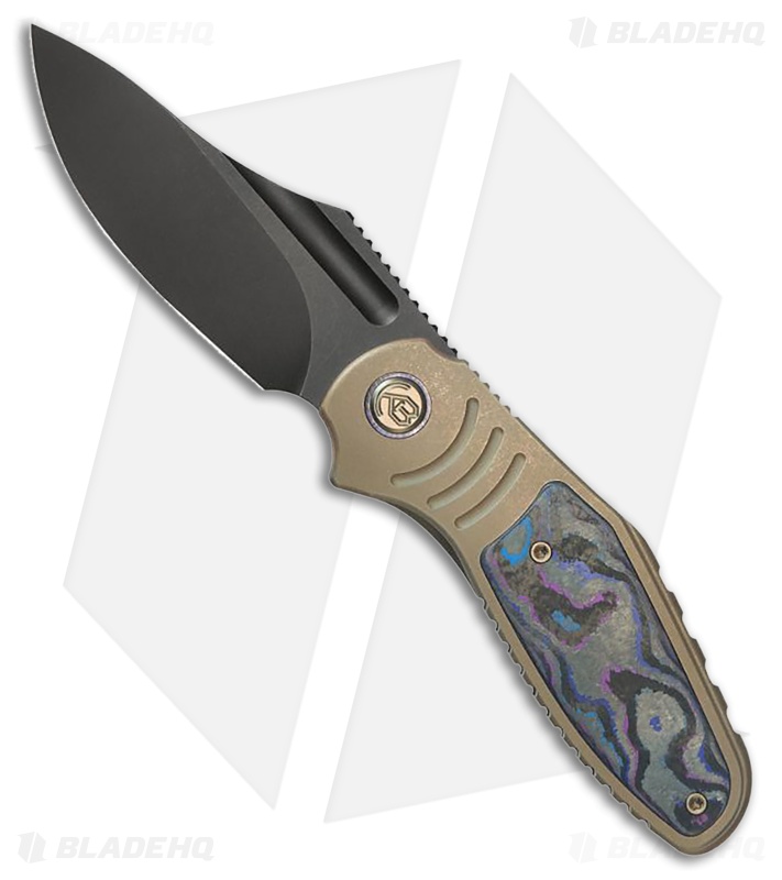 Kubey Stroller Knife Bronze Ti/Blue Camo CF Black SW