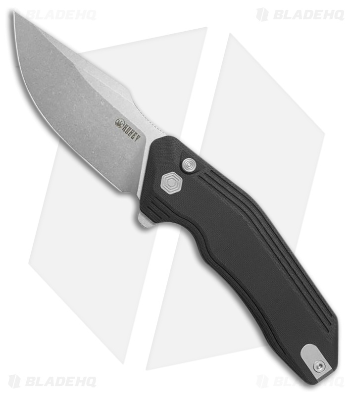 Kubey Knives Basilisk Button Lock Knife Black G-10 SW