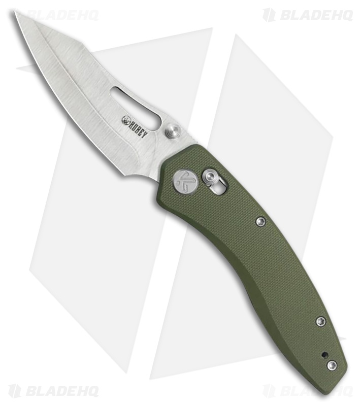 Kubey Knives Caiman Knife OD Green G-10 Satin