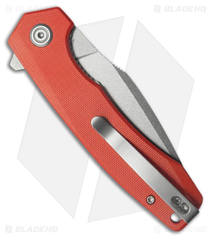 Kubey Knives Calyce Liner Lock Knife Red G-10 (3.3" Stonewash) - Blade HQ