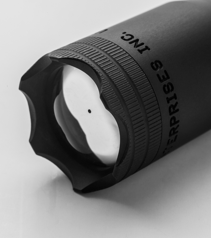 LensLight Mini Black Single-Output Flashlight w/ Strike Bezel - Blade HQ