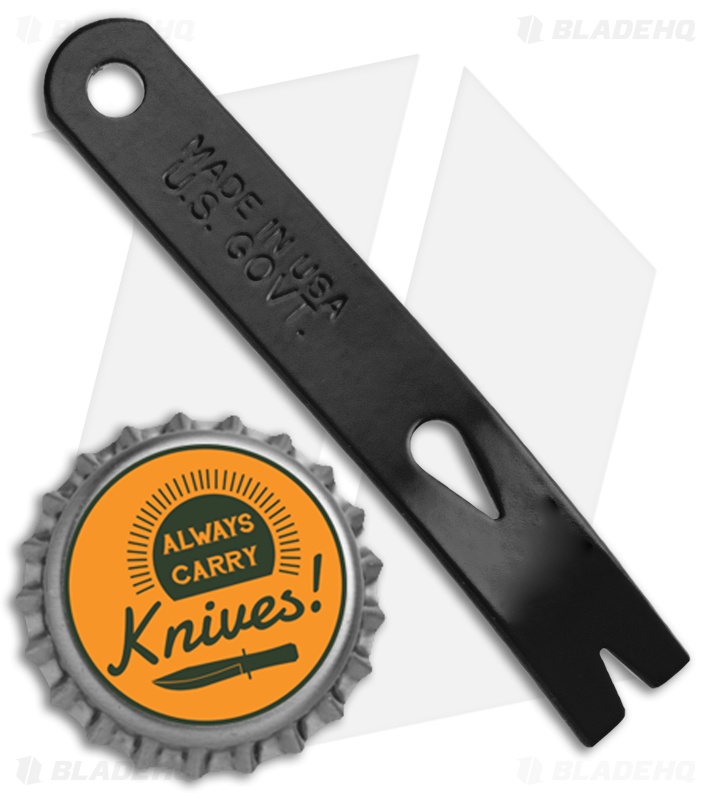 Black Stainless Steel Curved Micro Widgy Pry Bar (3") - Blade HQ