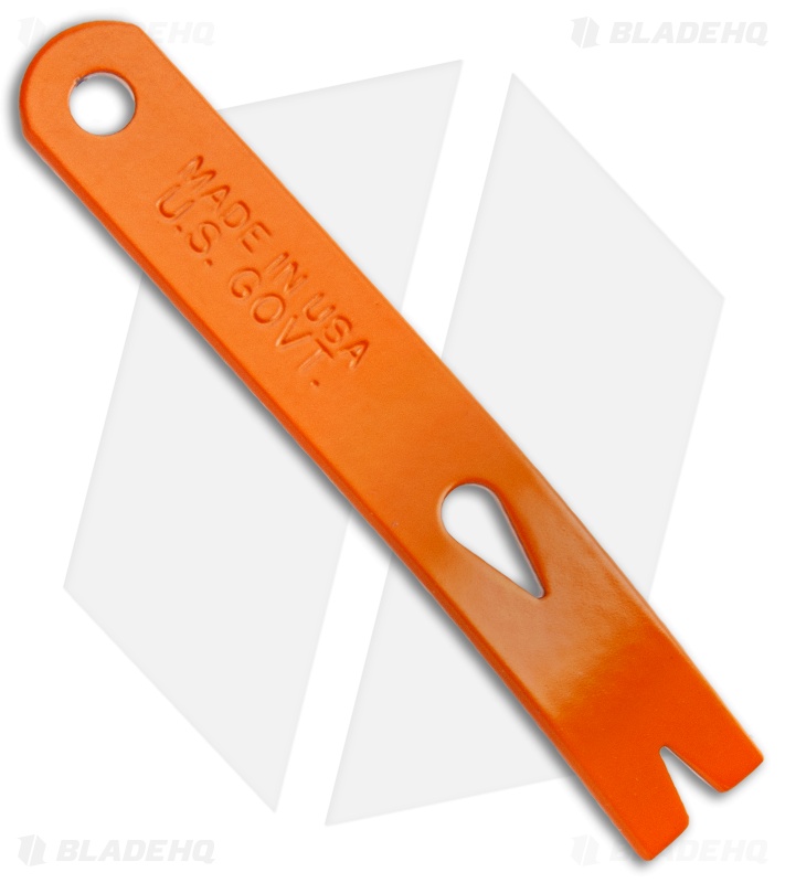 Orange Stainless Steel Cuvred Micro Widgy Pry Bar (3") - Blade HQ