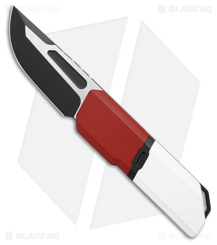 Maxace Capsule Pocket Knife Red/White Titanium Tanto Satin