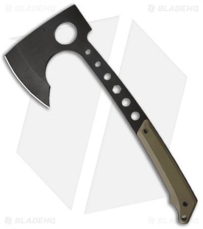 Medford Bearded Hawk Axe OD Green G-10 (6" Black PVD) - Blade HQ