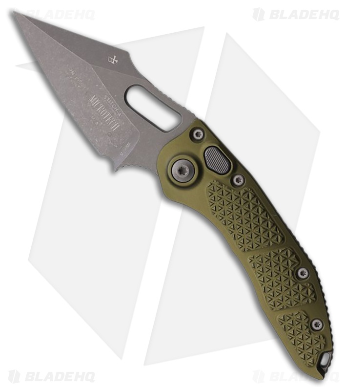Microtech Stitch Auto OD Green Al Wharncliffe Apoc M390