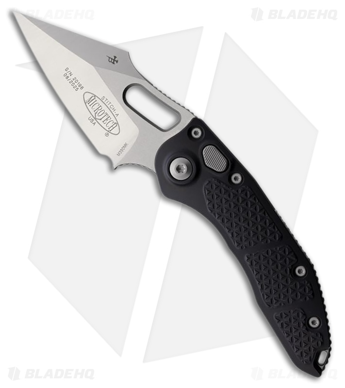 Microtech Stitch Automatic Knife | Textured Black | Satin