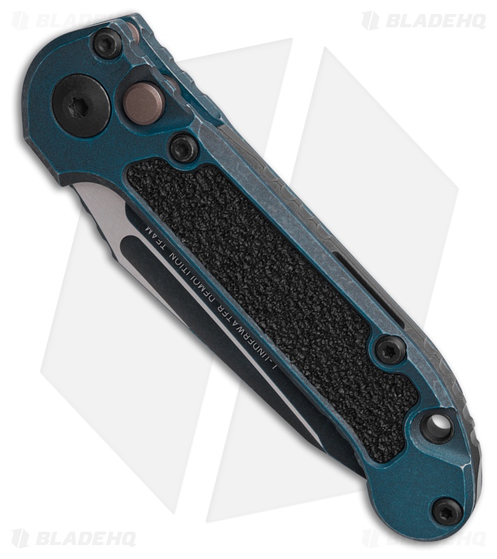 Microtech LUDT Gen III T/E Automatic Knife Weathered Blue Aluminum