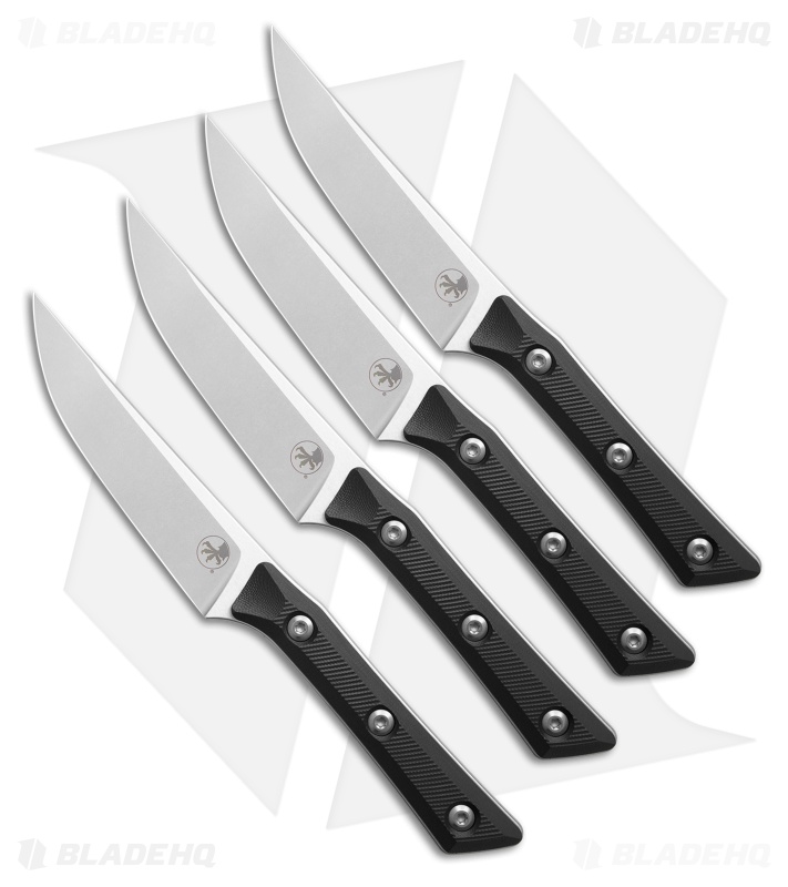 Microtech 4.5" Steak Knife Set Black G-10