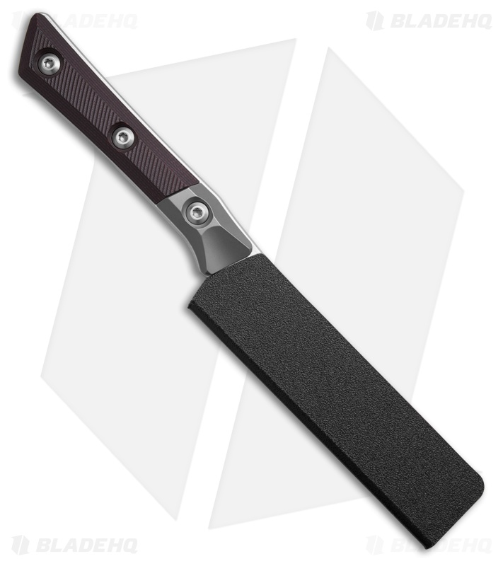 Microtech Paring Fixed Blade Knife Titanium Bolster Black Cherry G10