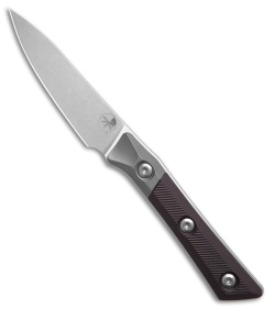Microtech Paring Fixed Blade Knife Titanium Bolster Black Cherry G10