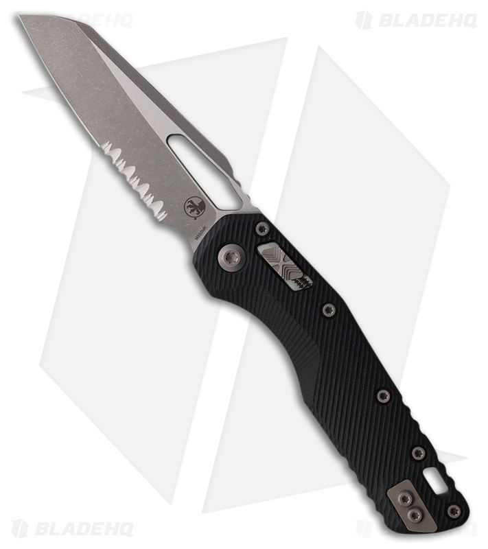 Microtech MSI Ram-Lok Knife Black Fluted G-10 (3.9" Apocalyptic Serr ...