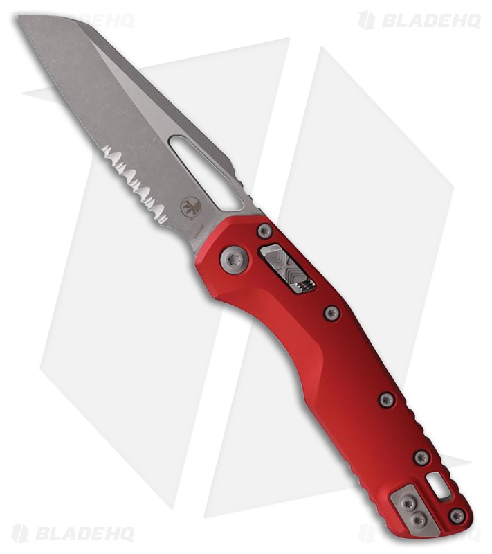 Microtech MSI Pocket Knife Smooth Red Aluminum Apocalyptic Serr