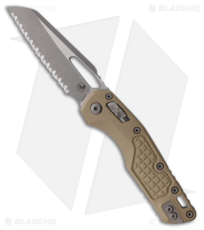 Microtech MSI Ram-Lok Knife Tan Frag G-10 (3.9" Apocalyptic Full Serr ...
