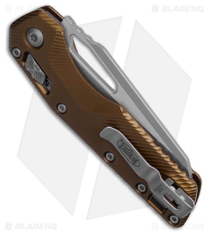 Microtech MSI Ram-Lok Knife Tan Fluted Aluminum (3.9" Apocalyptic Serr ...