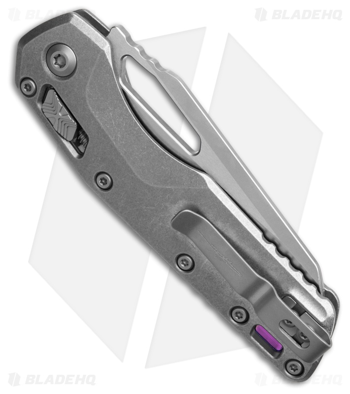 Microtech MSI Knife Gray with purple accents Titanium SW Full Serr