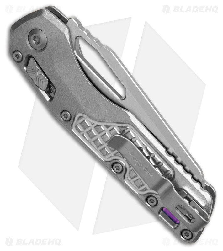 Microtech MSI Knife Gray with purple accents Titanium Frag Pattern SW