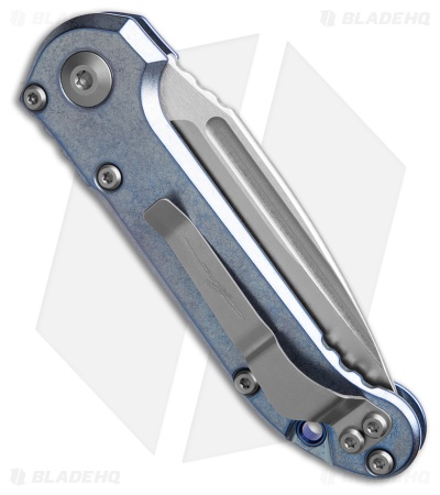 Microtech Marfione Select Knife Slab Side Button Lock Ice Blue Ti (3.5" SW)