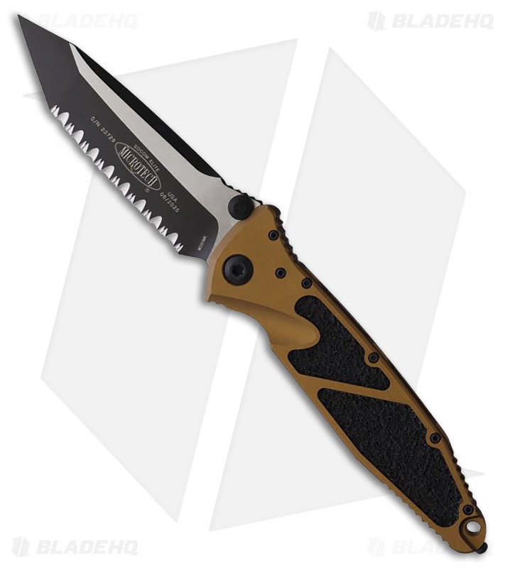 Microtech Socom Elite T/E Knife Tan Two-Tone Full Serr