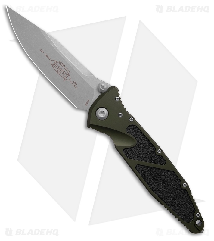 Microtech Socom Elite | S/E Manual Knife | Woodlands Green + Apocalyptic