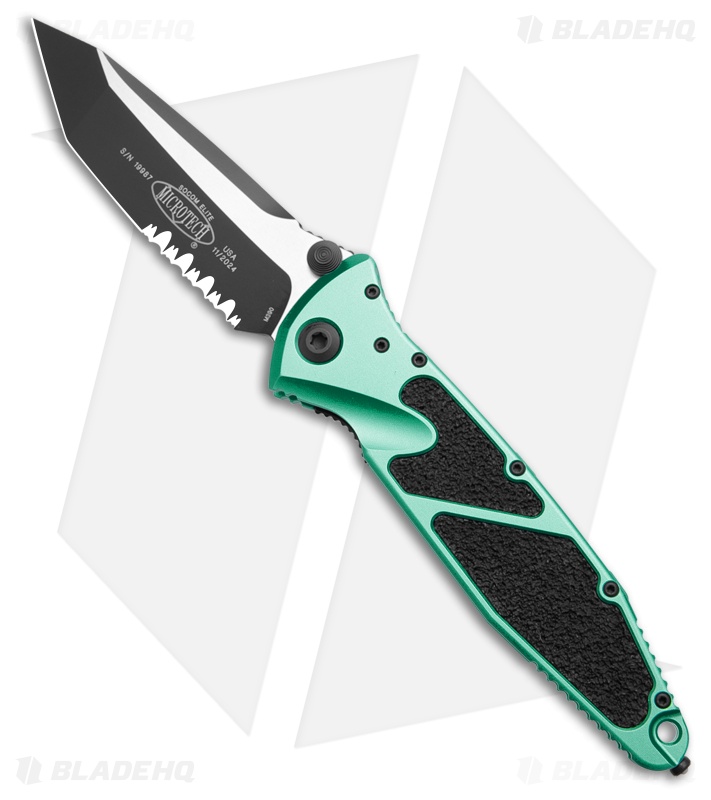 Microtech Socom Elite Turquoise Aluminum T/E Two-Tone Serr