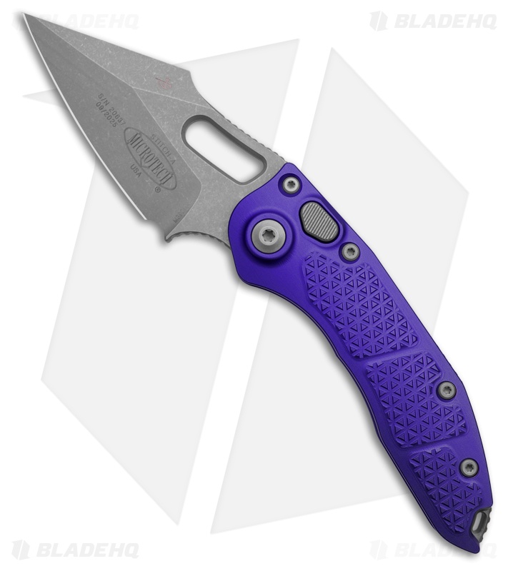 Microtech Stitch Automatic Knife Textured Purple Al Apocalyptic