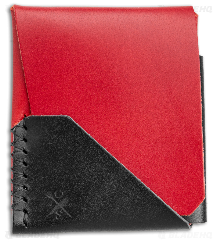 Open Sea Leather Co. Houbei Red and Black Wallet - Blade HQ
