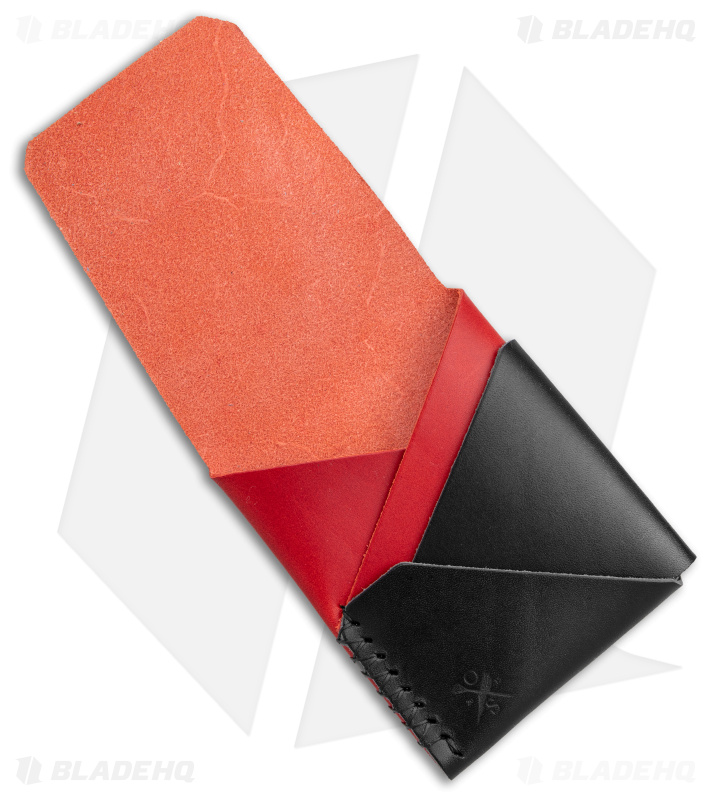 Open Sea Leather Co. Houbei Red and Black Wallet - Blade HQ