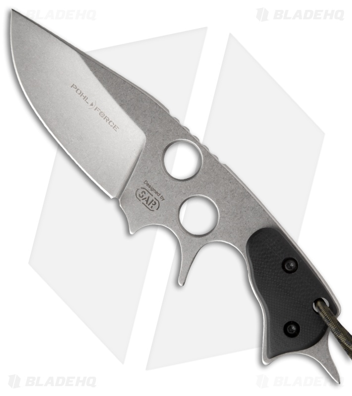 Pohl Force Hornet XL Outdoor Limited Edition Knife (3" Stonewash Plain ...