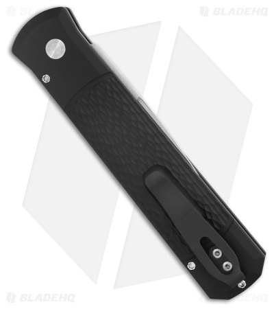 Pro-Tech Godfather Automatic Knife Black Jigged Aluminum